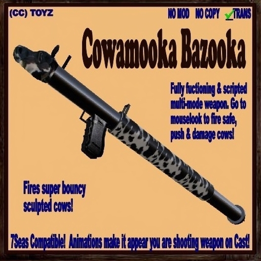 Second Life Marketplace - (CC) Cowamooka Bazooka -7Seas Fishing Custom ...
