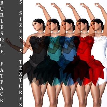 Second Life Marketplace - .:JIM:. Burlesque Tutu Mesh Dress 5 Textures ...