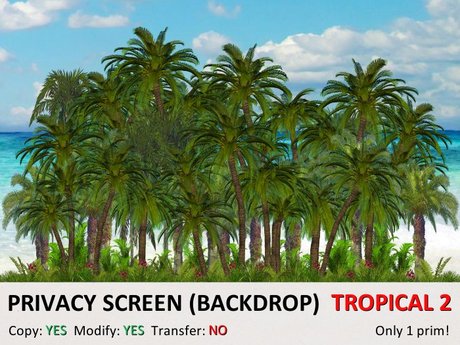 Second Life Marketplace - *DQ* PRIVACY SCREENS - TROPICAL 2 (COPY/MOD)