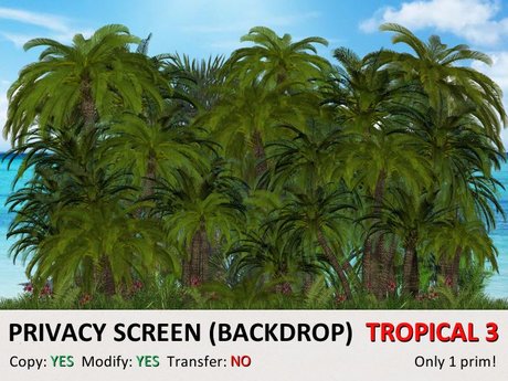 Second Life Marketplace - *DQ* PRIVACY SCREENS - TROPICAL 3 (COPY/MOD)