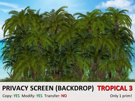 Second Life Marketplace - *DQ* PRIVACY SCREENS - TROPICAL 3 (COPY/MOD)