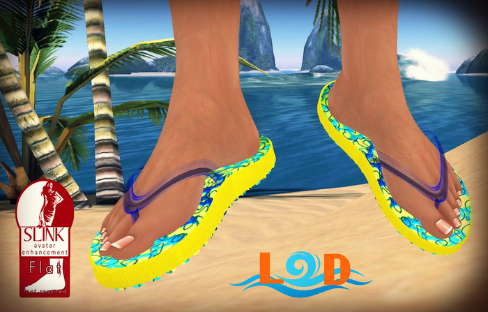 Second Life Marketplace - LaZy DaZe (LD) Slink Green Scale Flip Flops