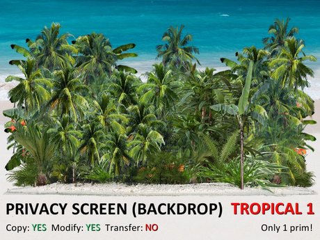 Second Life Marketplace - *DQ* PRIVACY SCREENS - TROPICAL 1 (SIZE 128x64)