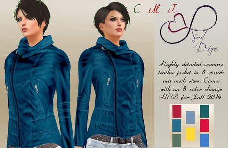 Second Life Marketplace - Soul Designs Leather Jacket (Fall 2014) w ...