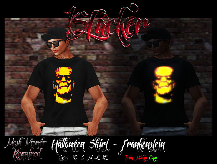 Second Life Marketplace - [!SL] Frankenstein Halloween GLOW Shirt