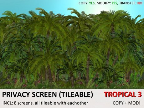 Second Life Marketplace - *DQ* PRIVACY SCREENS - TROPICAL 3 (COPY/MOD ...