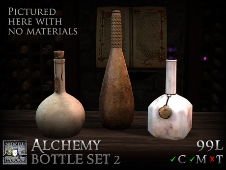 Second Life Marketplace - Stormwood: Mesh Alchemy Bottles (set 2)