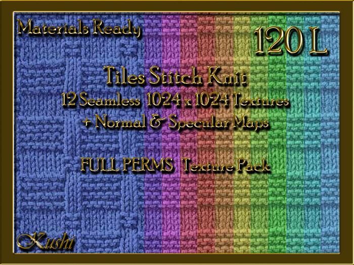 Second Life Marketplace - Tiles Stitch Hand Knit Woollen Seamless ...