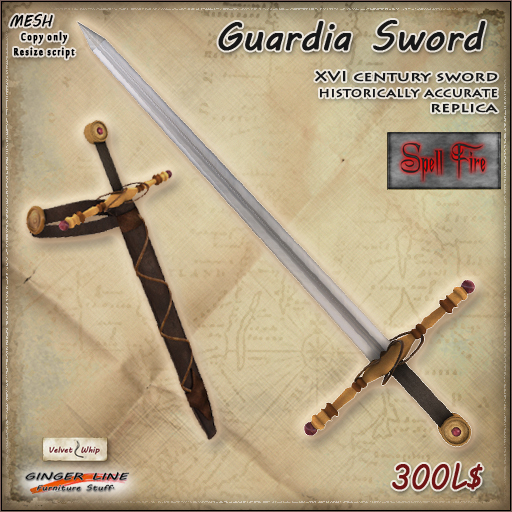 Second Life Marketplace - [Ginger Line] Guardia Sword (SpellFire I ...