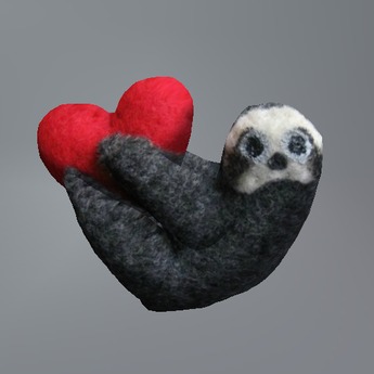 Second Life Marketplace - Felt Heart Sloth Mesh Animated Plushie