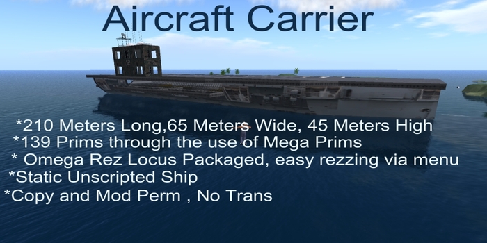 Second Life Marketplace - Aircraft Carrier V 1.5 Boxed XStreet