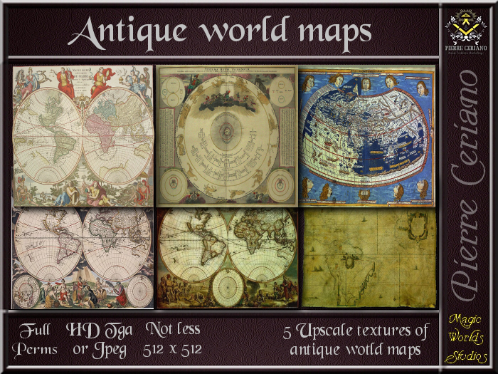 Second Life Marketplace - World maps - 6 FULL PERMS Textures