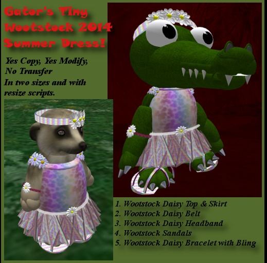 Second Life Marketplace - Wootstock Summer Daisy Dress for Tiny Avatars