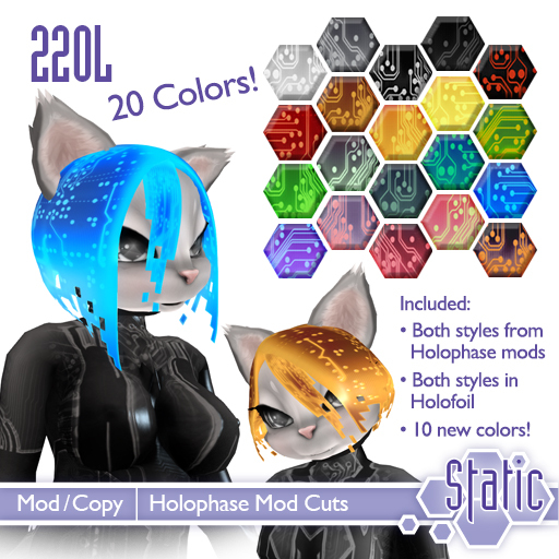 Second Life Marketplace - ::Static:: Holophase Mod Hair