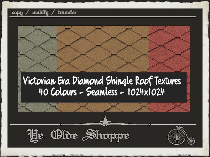 Second Life Marketplace - [YOS] 40 Victorian Era Diamond Shingle Roof ...