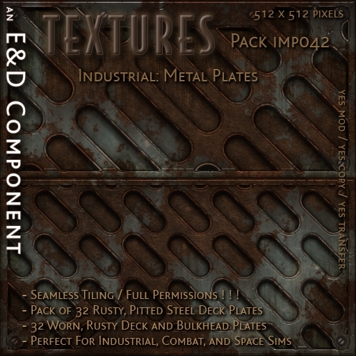 Second Life Marketplace - [IMP042] 32 Rusty, Pitted Steel Industrial ...