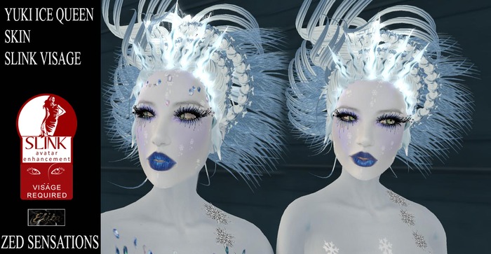 Second Life Marketplace - Elite Skins*.Yuki Ice Queen Slink Visage