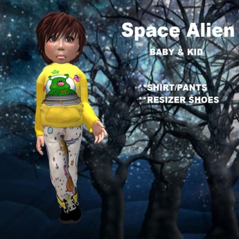 Second Life Marketplace - Toddleedoo Space Alien Outfit Boys pants ...