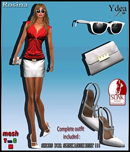 Second Life Marketplace Ydea Rosina Outfit Red White