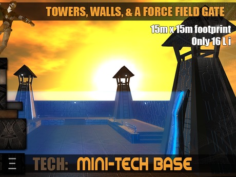 Second Life Marketplace - Mini Tech Base | 15x15 Skybox Platform