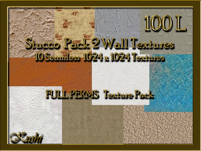 Second Life Marketplace - !Kushi! Stucco Wall Finishes Pack 2 ...