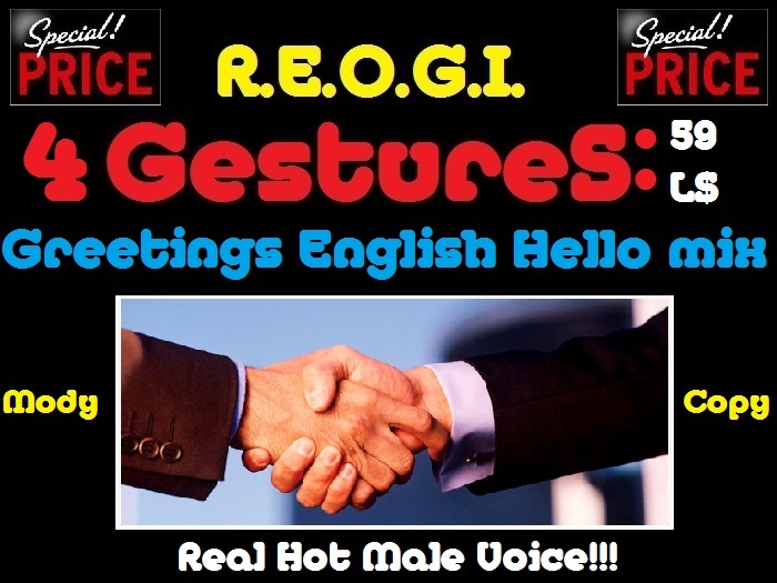 Second Life Marketplace - Greetings English Hello mix Real Hot Male ...