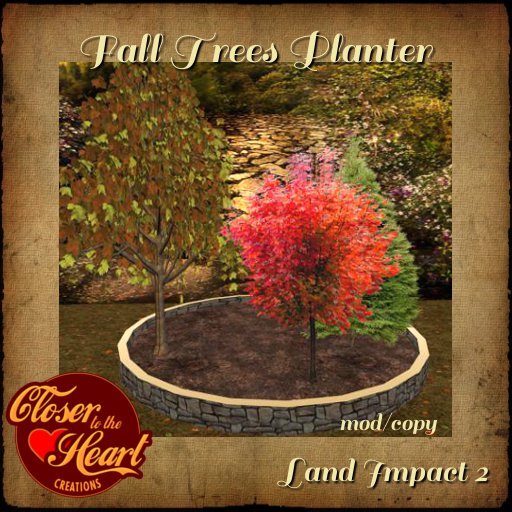 Second Life Marketplace - Fall Trees Planter BOXED