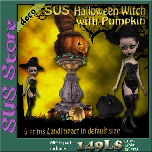 Second Life Marketplace - SUS Halloween Witch with Pumpkin