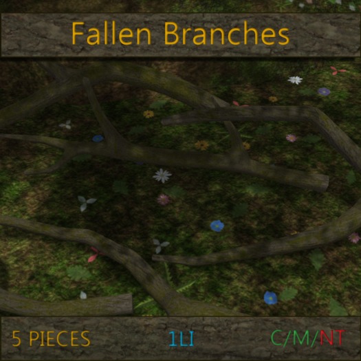 Second Life Marketplace - Mossy fallen Oak branches with materials ...