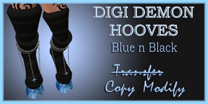 Second Life Marketplace - Digi Demon Hooves Blue n Black
