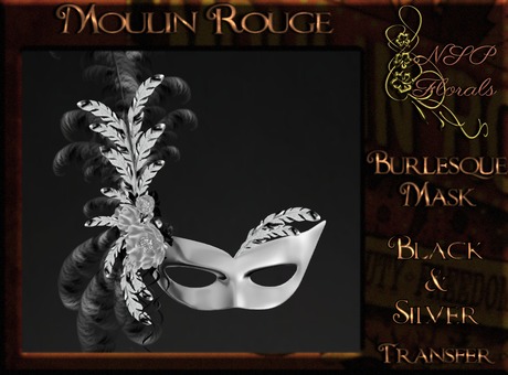 Second Life Marketplace - NSP Moulin Rouge Burlesque Mask (Black ...