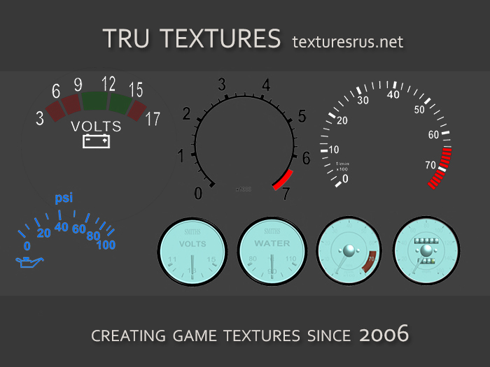 Second Life Marketplace - 27578: 19 x Vehicle Dashboard Dial Textures ...