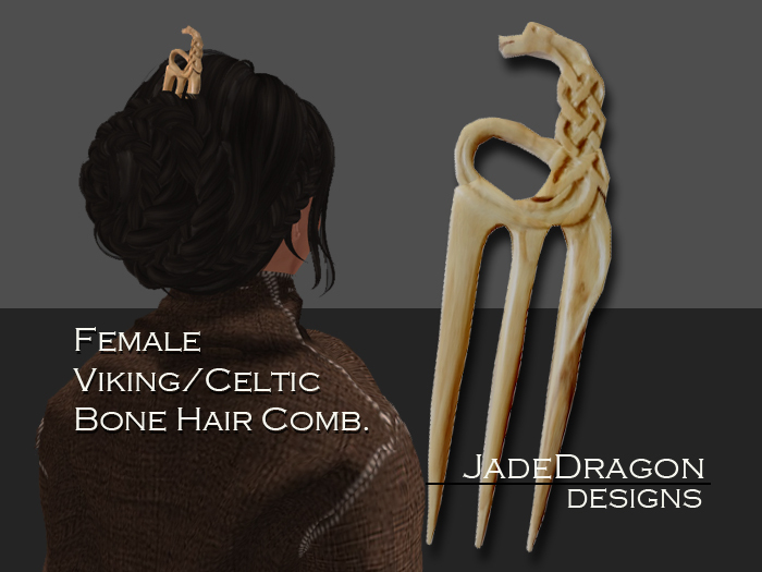 Second Life Marketplace - Viking / Celtic Bone Hair Comb - Female