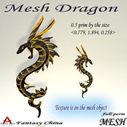 Second Life Marketplace - Fantasy China Mesh chinese Dragon FULL PERM 1 ...