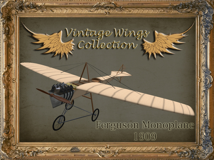 Second Life Marketplace - Vintage Wings - Ferguson Monoplane - 1909