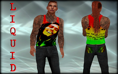 Second Life Marketplace - Liquid Clothing - Bob Marley Mesh Tank Outfit