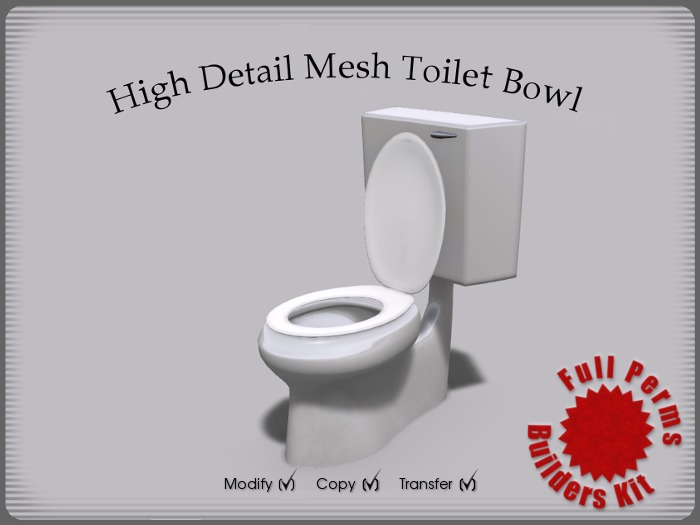 Second Life Marketplace - Mesh Toilet Bowl - Full Perm