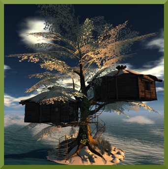 Second Life Marketplace - Mesh Tree House and Cave With Seasons-Hud 92 ...