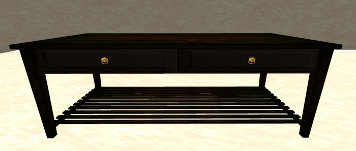 Second Life Marketplace - Shaker Style Coffee Table Walnut (Mesh)