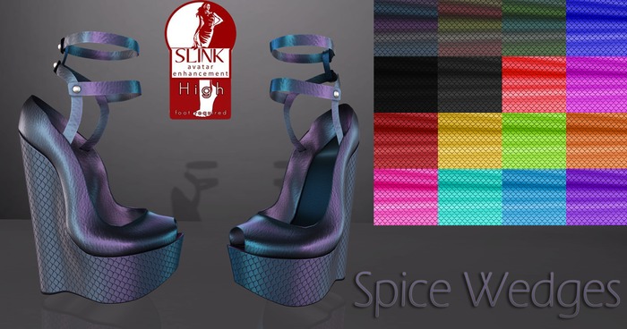 Second Life Marketplace - Mute. Spice Wedges - Black for Slink High feet