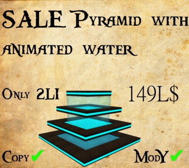 Second Life Marketplace - SALE Pyramid with animated water