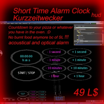Second Life Marketplace - WL-kurzzeitwecker - countdown - pizza - timer - hud