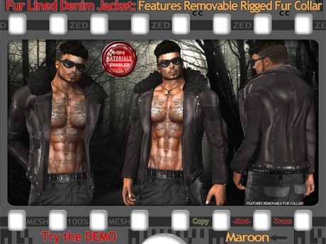 Second Life Marketplace - ZED MESH MATERIALS ENABLED: Goth Fur Lined ...