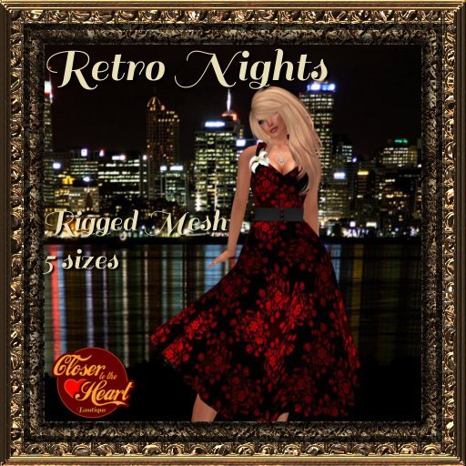 Second Life Marketplace - Retro Nights in Red Dress BOXED