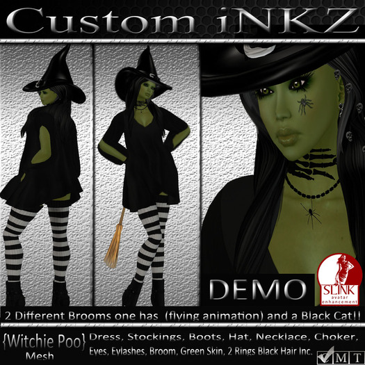 Second Life Marketplace - Custom iNKZ -Witchie Poo DEMO - Halloween Witch Costume