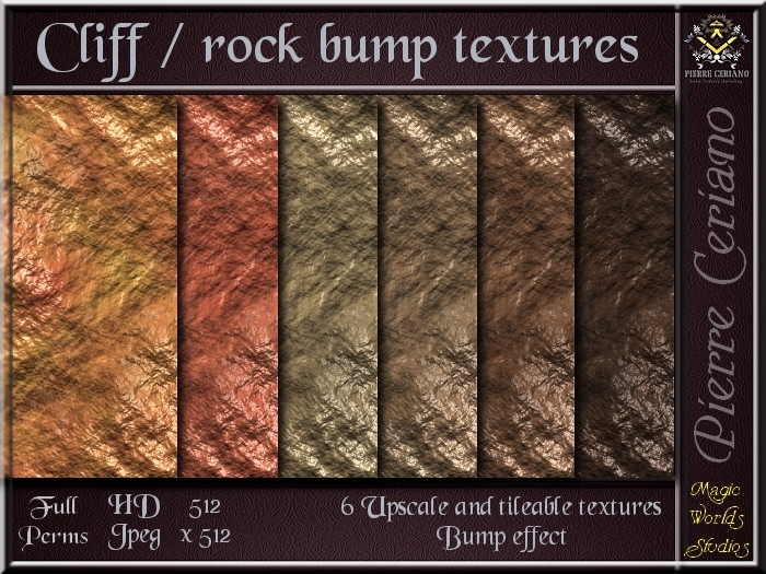 Second Life Marketplace - Cliff - rock bump textures - 6 FULL PERMS ...