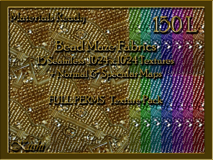 Second Life Marketplace - *Kushi* Bead Maze Fabric Seamless Textures ...