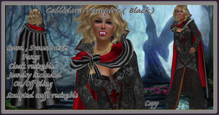 Second Life Marketplace - Callidora Vampire ( Black )