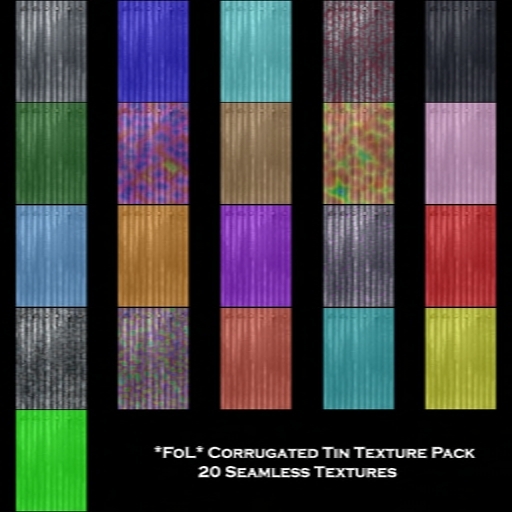 Second Life Marketplace - *FoL* Corrugated Tin Textures (Seamless)