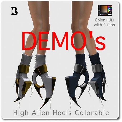 Second Life Marketplace - Blackburns High Alien Heels Colorable DEMO's
